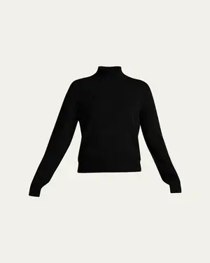 THE ROW Kensington High-neck Cashmere Sweater - Black
