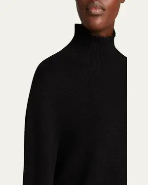 THE ROW Kensington High-neck Cashmere Sweater - Black