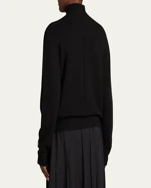 THE ROW Kensington High-neck Cashmere Sweater - Black