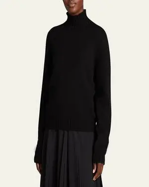 THE ROW Kensington High-neck Cashmere Sweater - Black