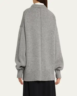 THE ROW Ophelia Wool-cashmere Sweater - Grey Melange