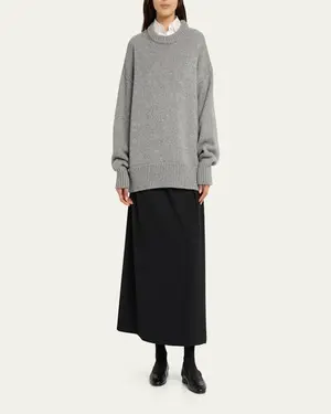 THE ROW Ophelia Wool-cashmere Sweater - Grey Melange