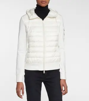 Moncler Down And Cotton Jersey Jacket