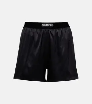 TOM FORD Silk-blend Shorts - Black