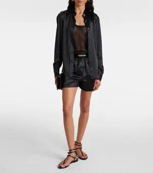 TOM FORD Silk-blend Shorts - Black