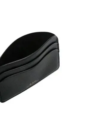 A.p.c. Demi-lune Leather Cardholder - Black
