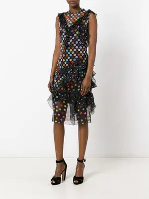 Givenchy Polka-dot Ruffled Midi Dress
