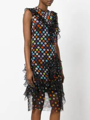 Givenchy Polka-dot Ruffled Midi Dress