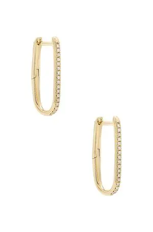 STONE AND STRAND Diamond Oval Earrings - Gold & Diamond
