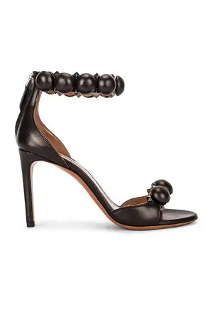 Alaïa Leather Bombe Sandals - Noir
