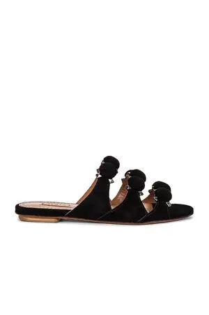 Alaïa Leather Bombe Sandals - Noir