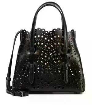 AZZEDINE ALAIA Alaia Mina 20 Vienne Wave Leather Bag - Black