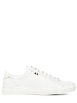 Moncler New Monaco Leather Sneakers - White