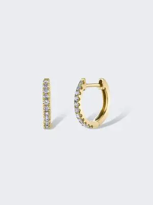 Gold Diamond Huggie Earrings
