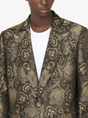 Dolce & Gabbana Floral-jacquard Lamé Coat