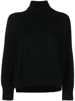 BARRIE Roll Neck Cashmere Jumper - Black