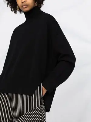 BARRIE Roll Neck Cashmere Jumper - Black