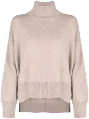 BARRIE Roll Neck Cashmere Jumper - Neutrals