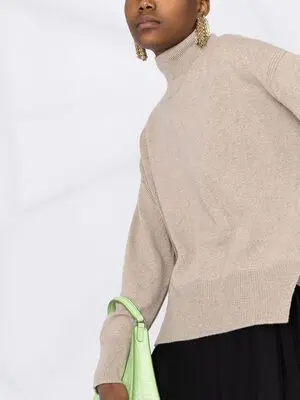 BARRIE Roll Neck Cashmere Jumper - Neutrals