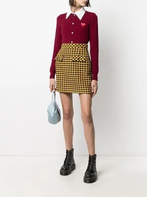 Play Comme Des Garcon Heart Motif Cardigan - Red