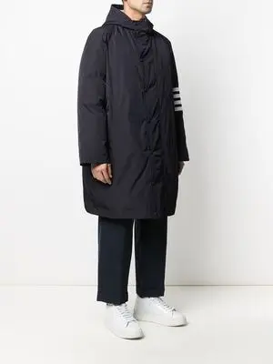 Thom Browne Downfill Hooded Football 4-bar Parka - Blue