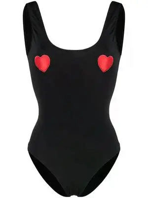 Natasha Zinko Heart-appliqué Swimsuit - Black