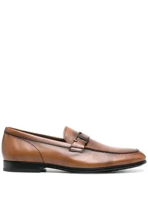 TOD'S Logo-plaque Leather Loafers