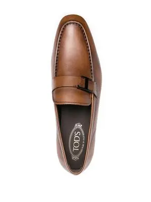 TOD'S Logo-plaque Leather Loafers
