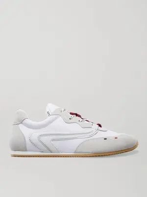 Moncler Seventy Leather-trimmed Sneakers - White
