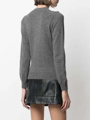 Play Comme Des Garcon Embroidered V-neck Jumper - Grey