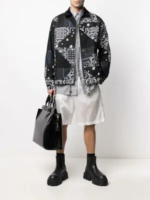 Sacai Patchwork-print Zip-up Jacket