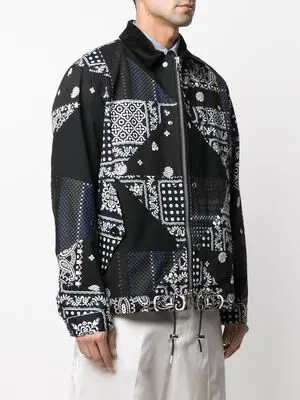 Sacai Patchwork-print Zip-up Jacket