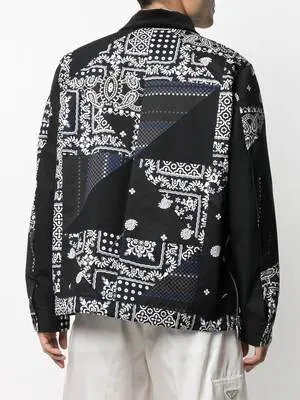 Sacai Patchwork-print Zip-up Jacket