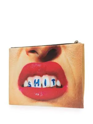 SELETTI Lipstick Photograph Print Clutch