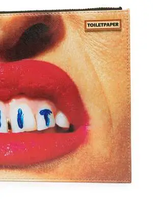 SELETTI Lipstick Photograph Print Clutch