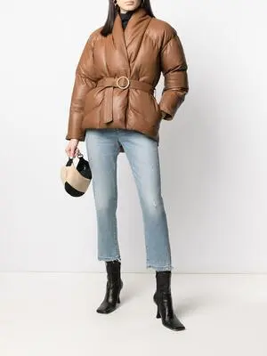 FRAME Wrap Leather Puffer Jacket