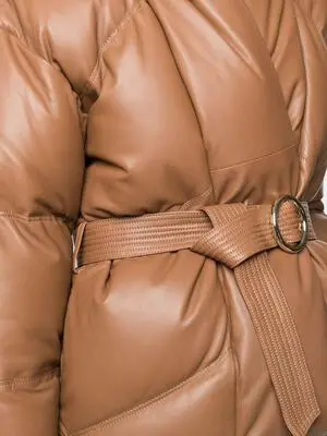 FRAME Wrap Leather Puffer Jacket