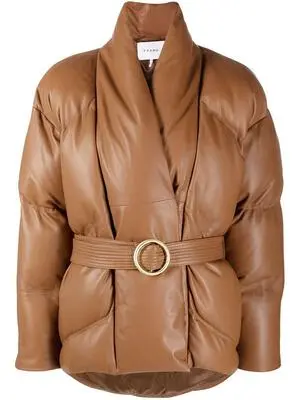 FRAME Wrap Leather Puffer Jacket