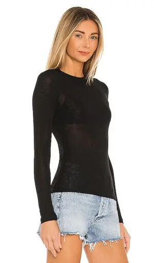 SNDYS. Lounge Katya Sheer Top - Black