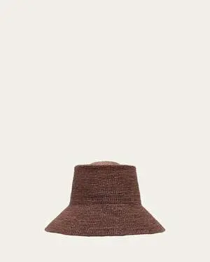 Janessa Leoné Felix Brim Straw Hat - Dkbrwn