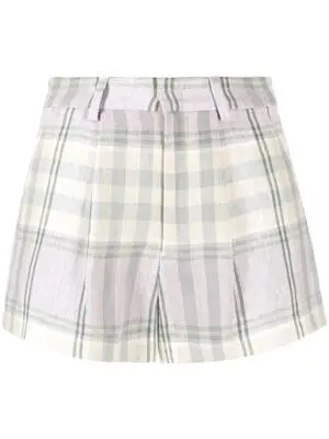 MARANT ETOILE Checked Linen Shorts