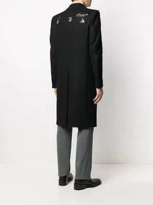 Off-White Logo Embellished Single-breasted Coat