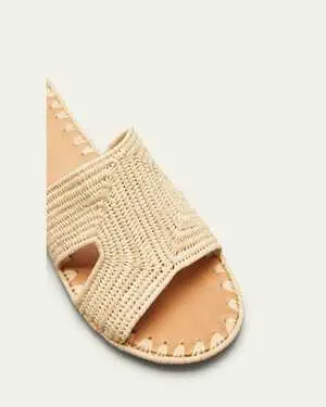 Carrie Forbes Cuadro Raffia Slide Sandals
