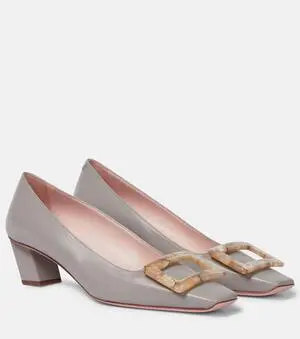 ROGER VIVIER Belle Vivier Leather Pumps - Grey