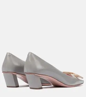 ROGER VIVIER Belle Vivier Leather Pumps - Grey