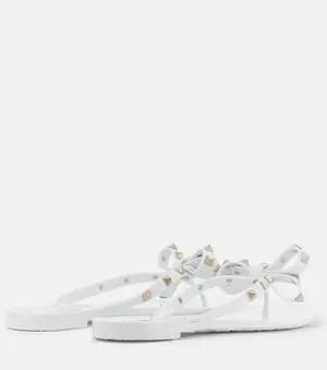 Valentino Garavani Rockstud Pvc Thong Sandals - White