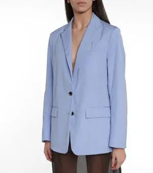 Dries Van Noten Cotton Poplin Notched Lapel Blazer