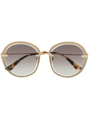 Alexander Mcqueen Round Frame Tortoiseshell Sunglasses  display picture 3