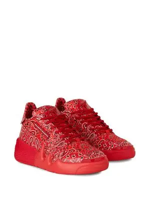 GIUSEPPE ZANOTTI Talon Bandana-print Sneakers - Red