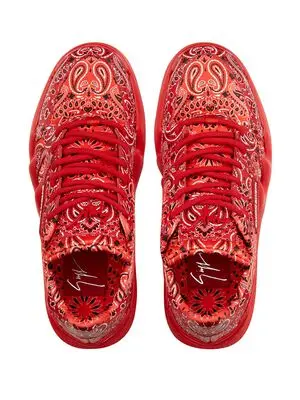GIUSEPPE ZANOTTI Talon Bandana-print Sneakers - Red